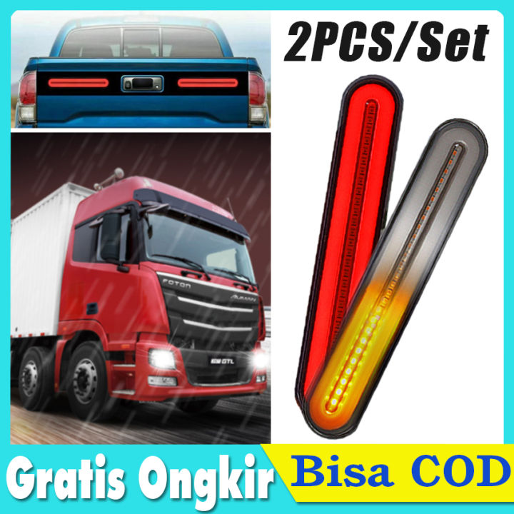 2Pcs/Set Lampu Led Stop Lamp Truck Kotak 10-30V 23.3Cm 100 Led Neon ...