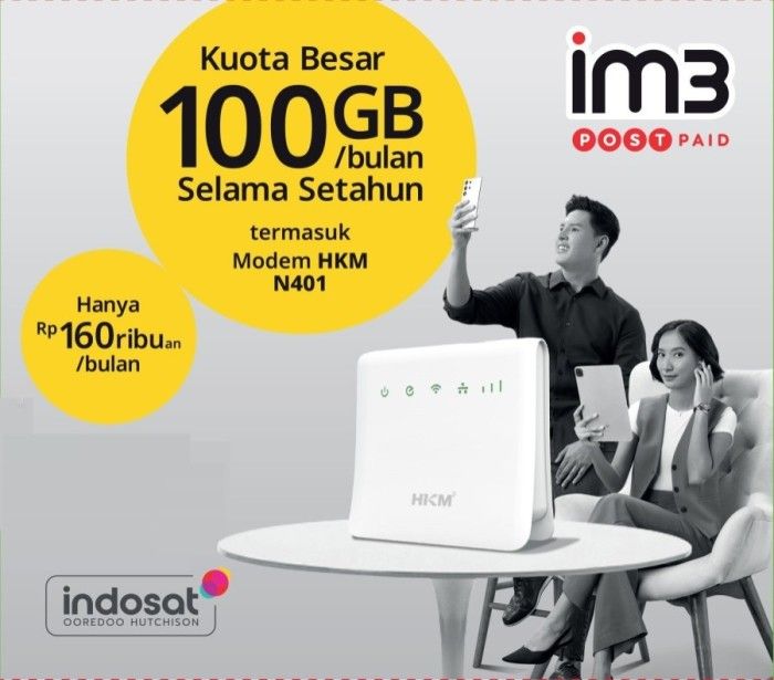 HKM N401 MODEM WIFI 4G HIGH SPEED HOME ROUTER BUNDLING INDOSAT IM3 ...