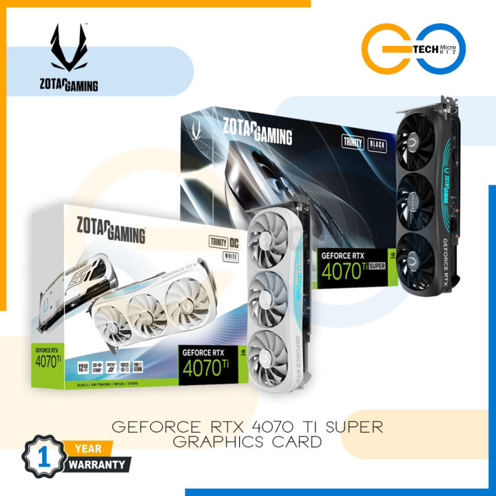 ZOTAC GAMING GeForce RTX 4070Ti SUPER Trinity Black / White Edition ...