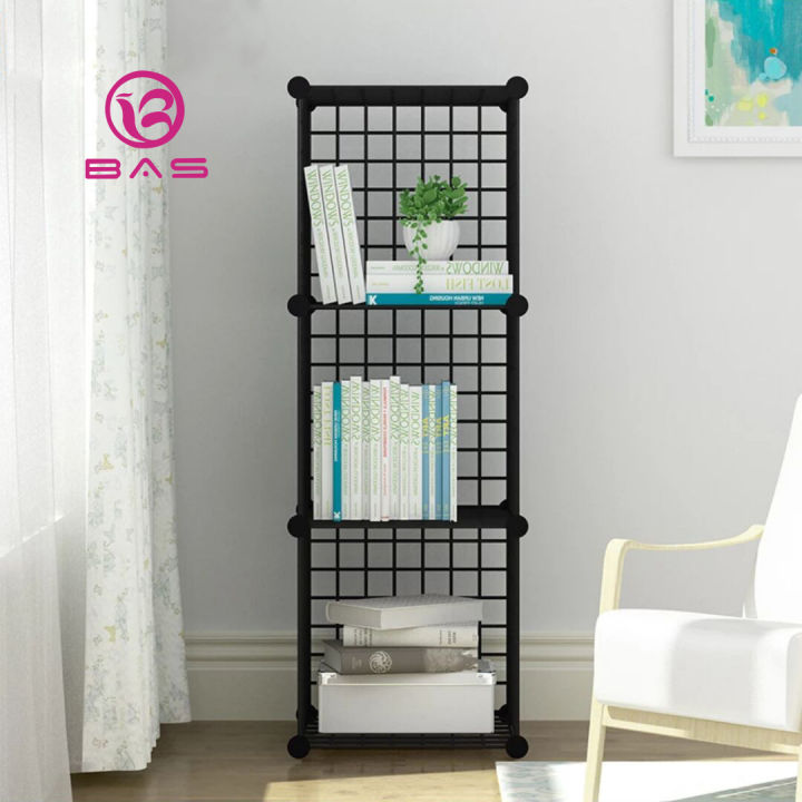 BAS Rak buku besi lemari pakaian portable lemari baju rak serbaguna ...