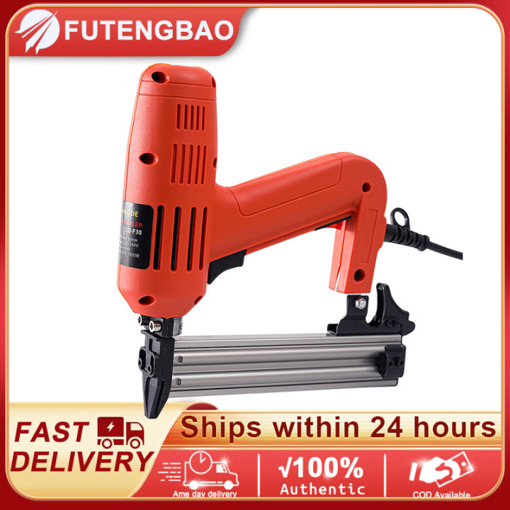 220V Electric Nail Gun Power Tools Furniture Woodworking Stapler Tacker ...