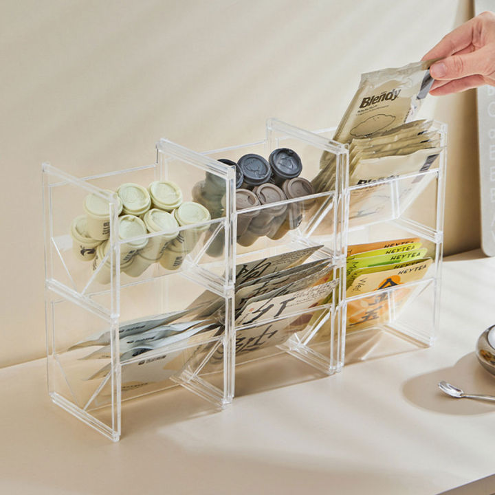 Desktop Storage Box Transparent Acrylic Tea Bag Coffee Capsule ...