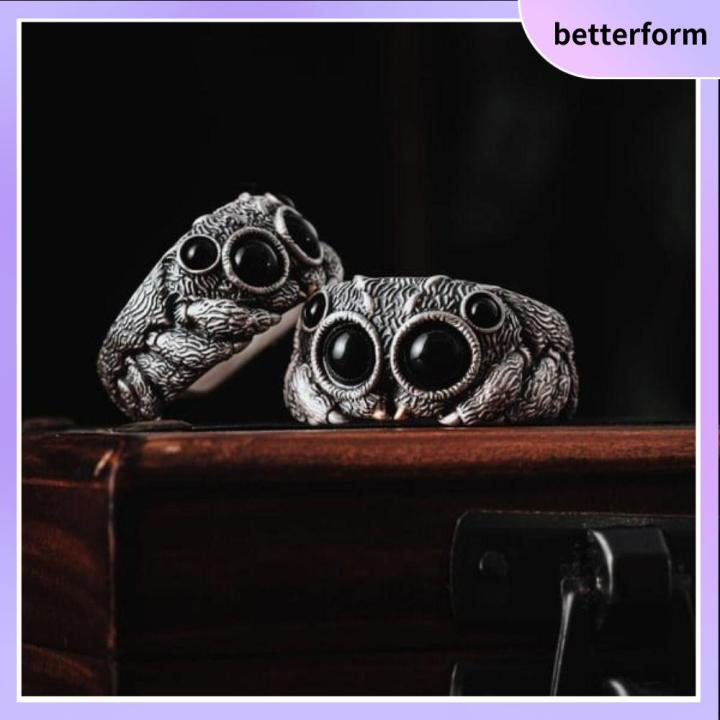 BETTERFORM Electroplated Copper Jumping Spider Ring Black Agate ...