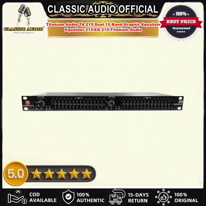 Titanium Audio TA 215 Dual 15 Band Graphic Equalizer / Equalizer 215 / EQ 215 / Titanium Audio ...