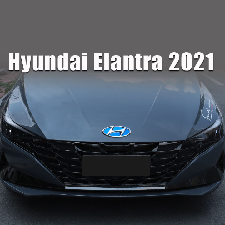 Modified Elantra Logo Blue Stainless Steel Metal Car Front Rear Logo ...