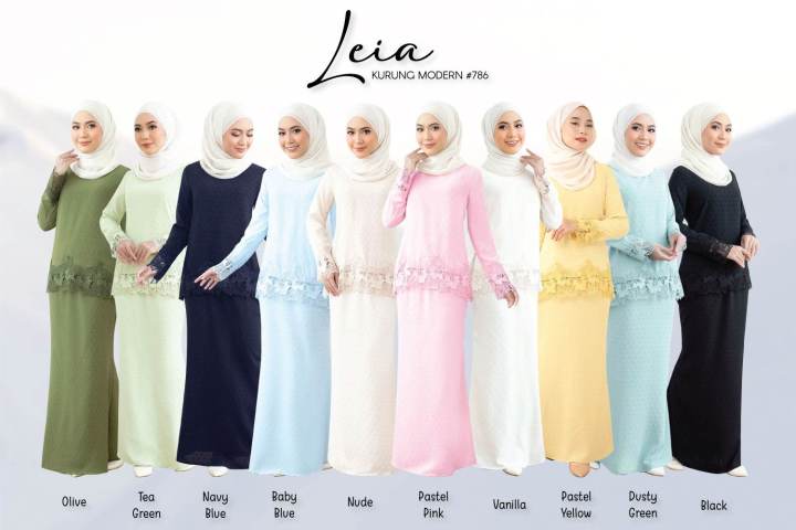CHICCHOC l LEIA KURUNG MODEN 786 BAJU RAYA READY STOCK | Lazada