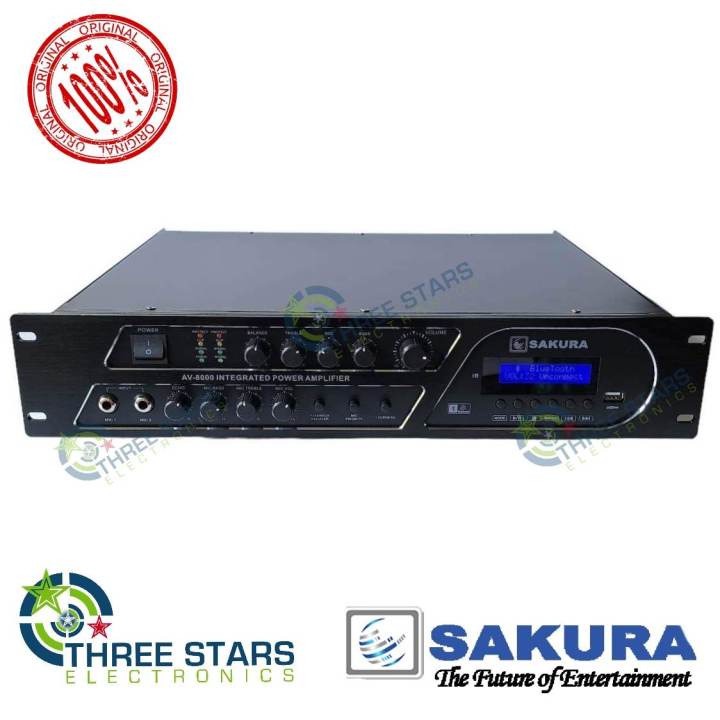 2023 Sakura AV - 8000 Amplifier 1700 watts x2 USB Bluetooth 2 Channel Echo amplifier AV8000 GX ...