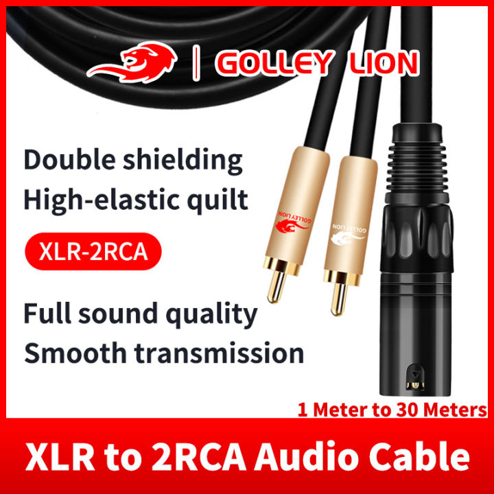 GOLLEY LION XLR to 2 RCA Y Splitter Patch Cable, Unbalanced Dual RCA ...