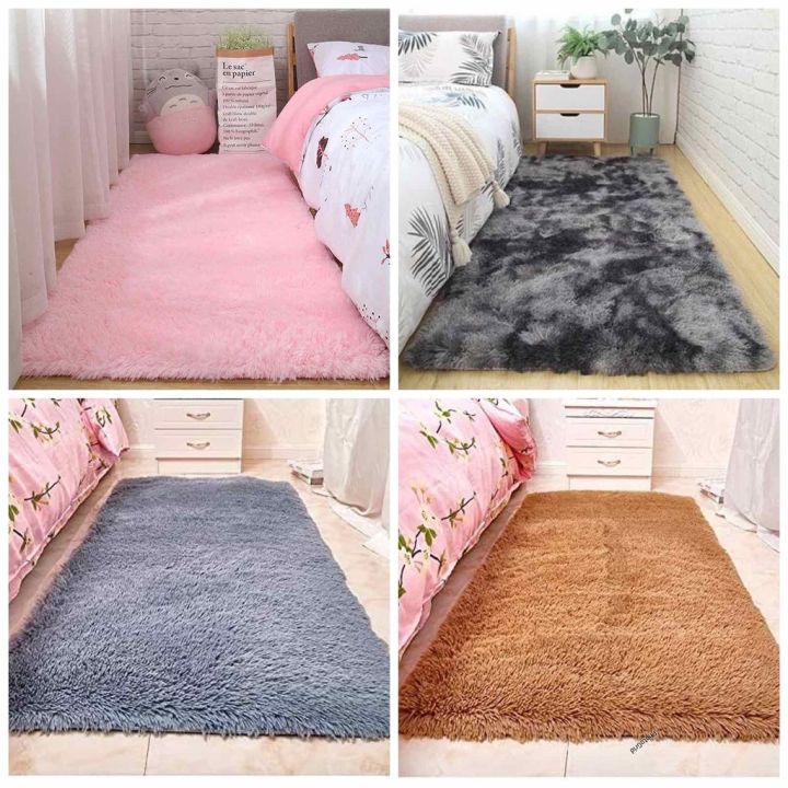 80x160cm Thick Carpet Plush Rug BedRoom Fluffy Floor Carpets Window ...
