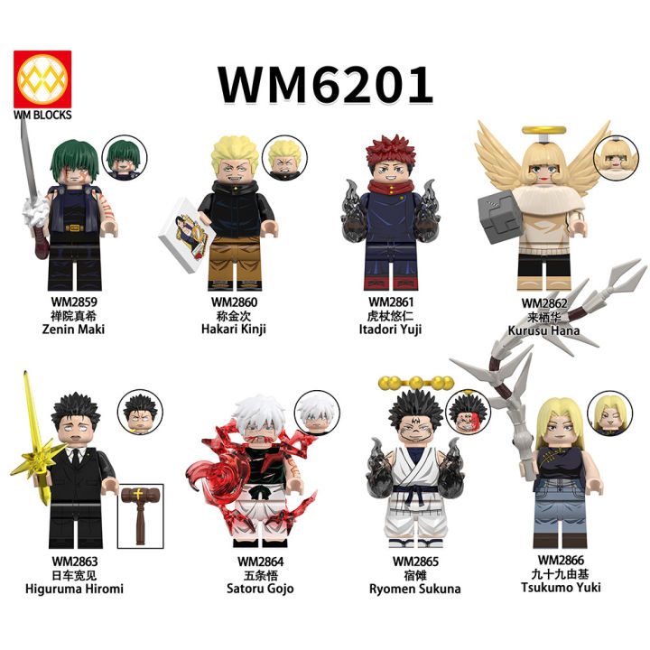 WM6201 Jujutsu Kaisen Anime Block Toys Figure Satoru Gojo Itadori Yuji ...