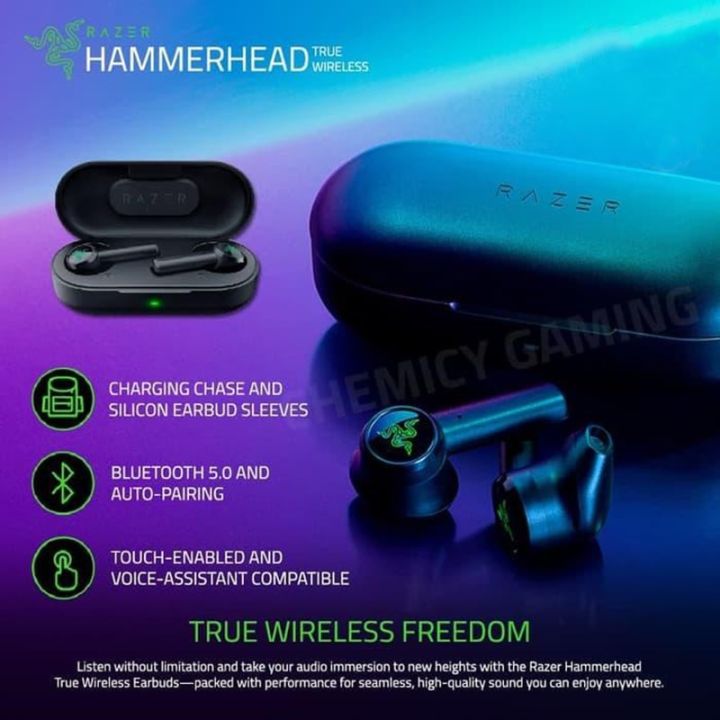 Razer Hammerhead Wireless Bluetooth TWS Earphones 3D Stereo Earbuds ...
