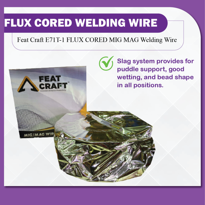 FEAT CRAFT E71T-1 FLUX CORED MIG WELDING WIRE (1.2MM) 15KG SPOOL | Lazada