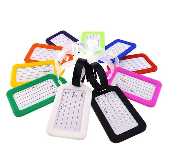 SYN Luggage Tag Pure color Design PVC Suitcases Travel Labels Plane ...