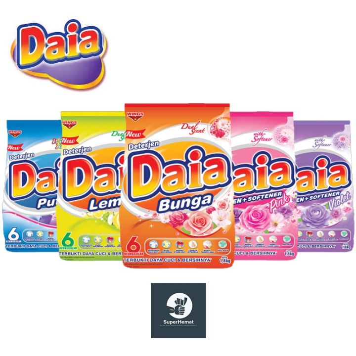 DAIA Detergent Bubuk - plus Softener - 1700 gr / 1800g / 1.8 kg ...