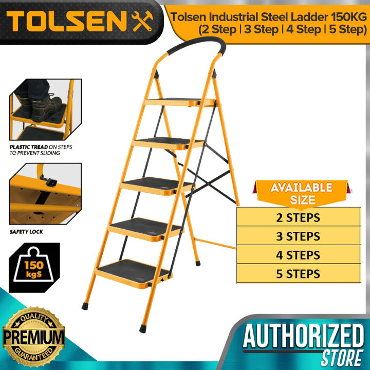 Tolsen Industrial Steel Ladder 150KG (2 Step | 3 Step | 4 Step | 5 Step ...