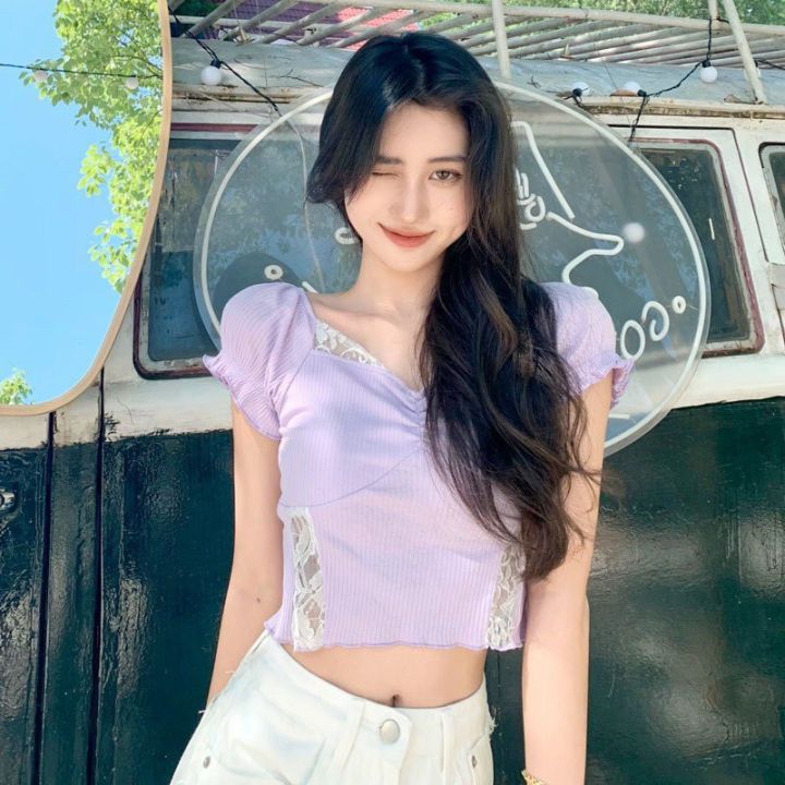 Sowa🍓 เสื้อไหมพรมแต่งลูกไม้ 🍓 ไหมพรมเนื้อดี น่ารักวัยใสๆ 86025 | Lazada.co.th