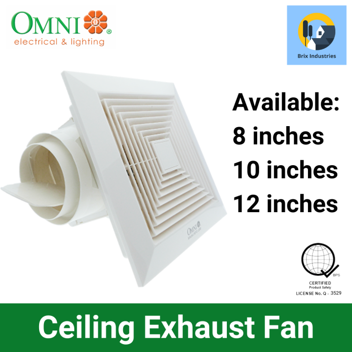 Omni Ceiling Mounted Exhaust Fan 8" (XFC-200), 10'' (XFC-250), or 12 ...