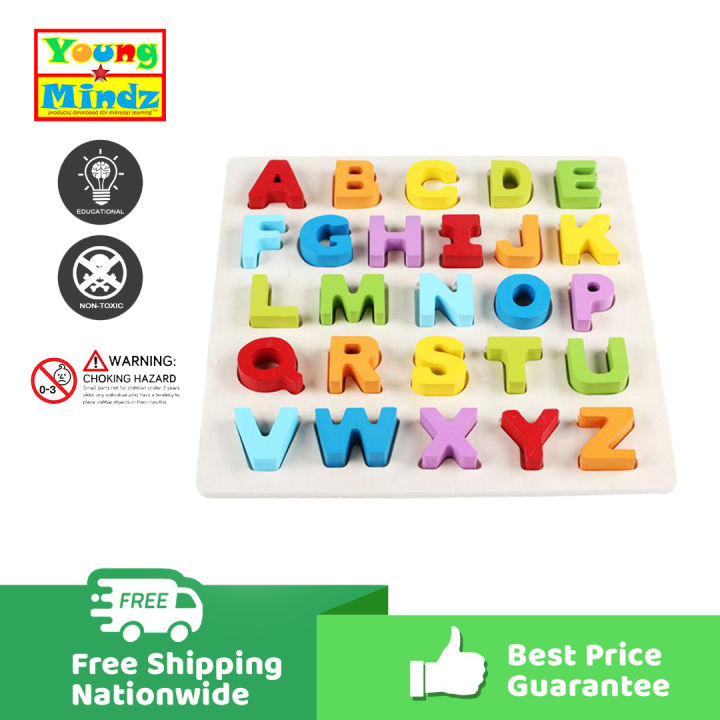 Young Mindz Wooden Chunky Alphabet Puzzle | Lazada PH