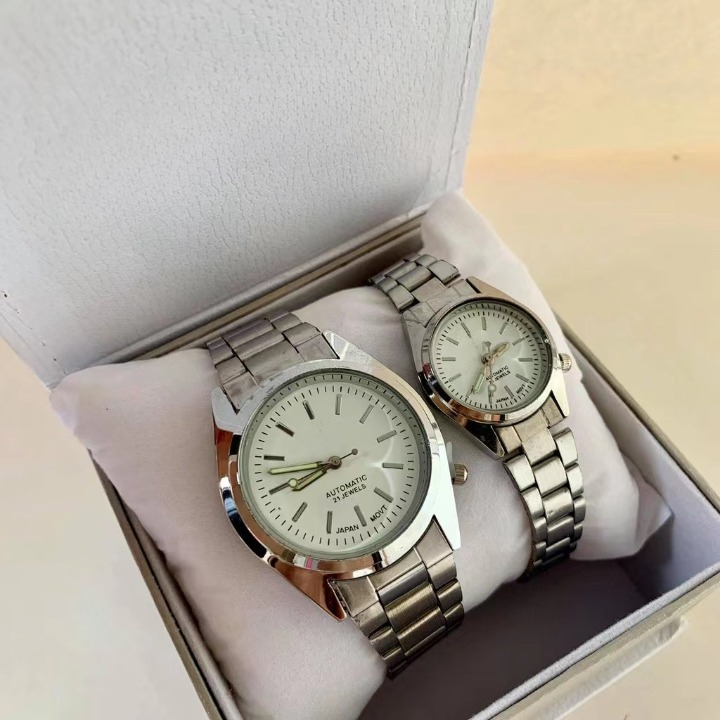 [ZIVOK] Stainless Men's Women's Gold Silver Watch Metal Men's Women's ...