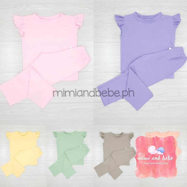 MIMI AND BEBE | KIDS & BABY Plain Butterfly Sleeves Pajama Terno Set ...