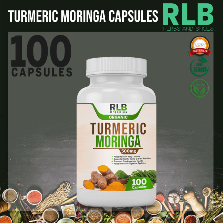 Turmeric and Moringa Capsules (30, 60, 100 pcs) Anti-oxidant Anti ...