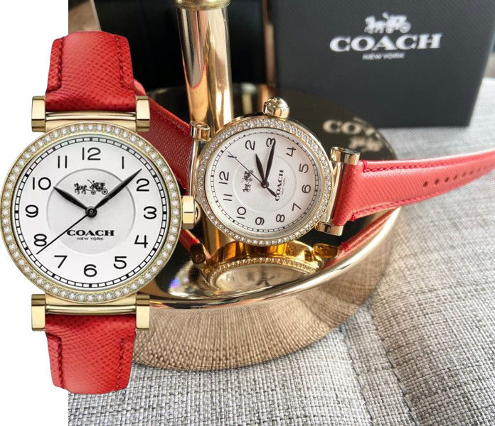 (Real Photo *Authentic*)Coach Madision Red Leather Ladies Watch ...
