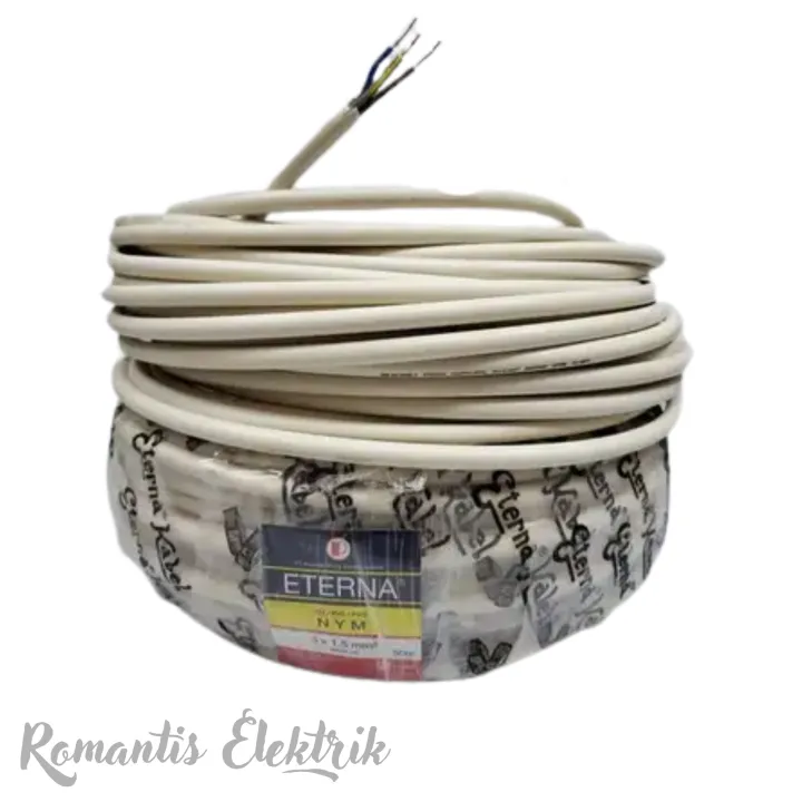 KABEL ETERNA NYM 3x1.5 mm KAWAT PERMETER KABEL LISTRIK ETERNA METERAN HARGA PERMETER | Lazada ...