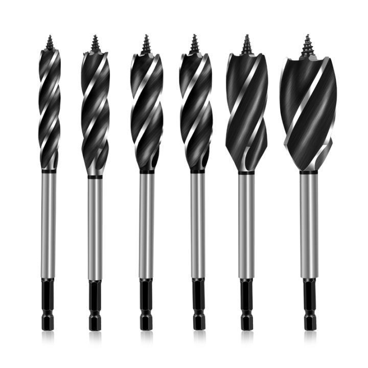 Woodworking Twist Drill Bit Hex Shank Wood Milling Cutter 4 Flute Auger ...