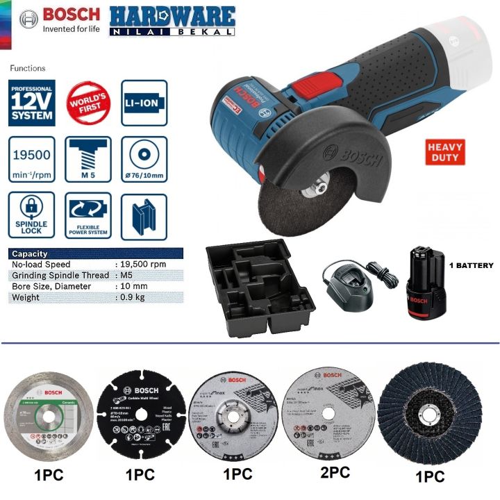 BOSCH CORDLESS ANGLE GRINDER GWS 12-76 | Lazada