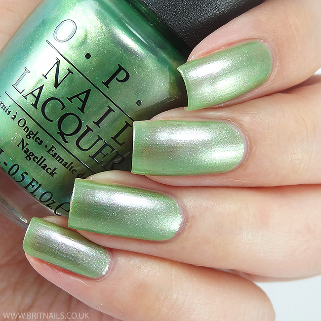 พร้อมส่ง OPI - Visions of Georgia Green ยาทาเล็บสีเขียวเมทาลิก มีชิมเม ...