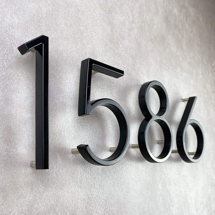 250mm 10 Inches Floating Exterior House Numbers Modern Number Signs on ...