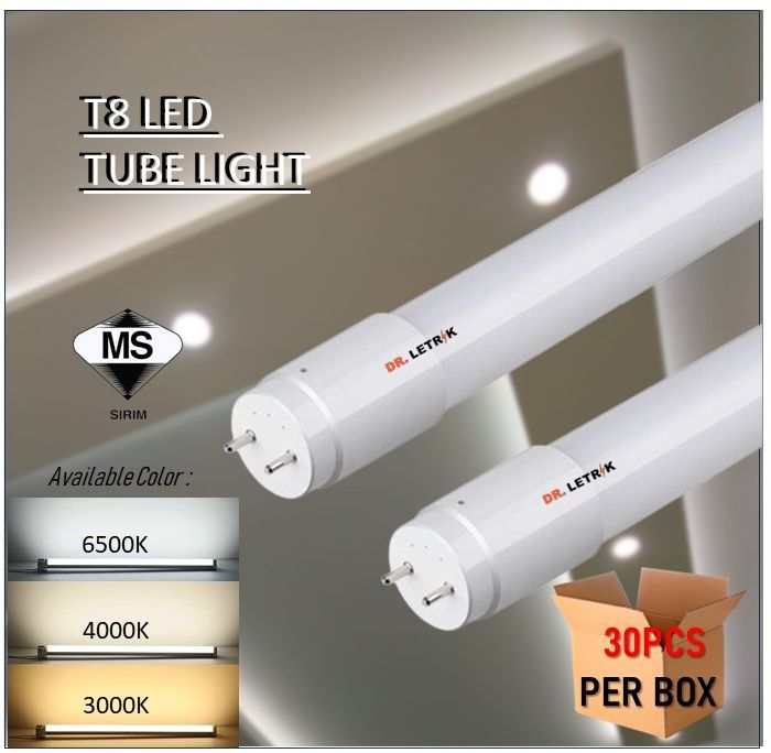 WURUI / MIWIO 1Box 30pcs T8 4feet LED 22W Tube Light Lampu Kali Matang [ SIRIM Approved ] | Lazada