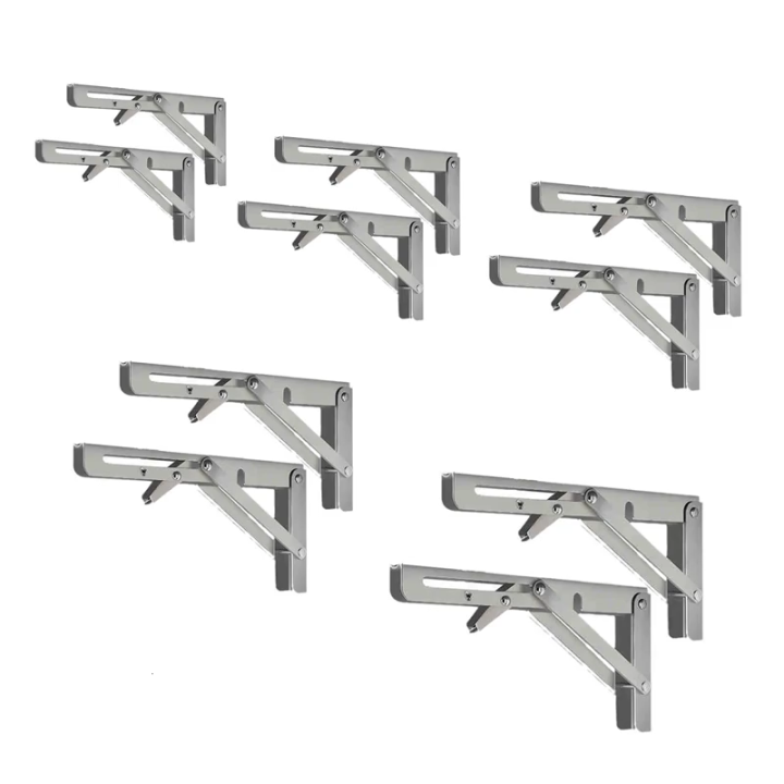 Adjustable Wall Shelves Mounted Table Shelf Brackets Foldable Stainless ...