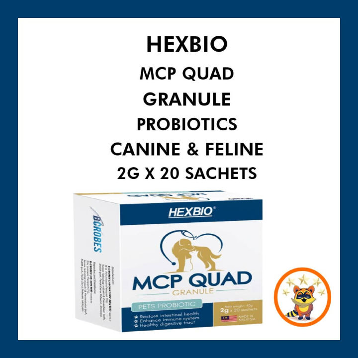 Hexbio MCP Quad Granule Probiotics Sachets Canine Dog & Feline Cat ...