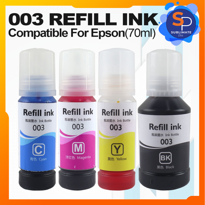 Epson 003 70ML Refill Ink Compatible for Epson L Series Printers(C/M/Y ...