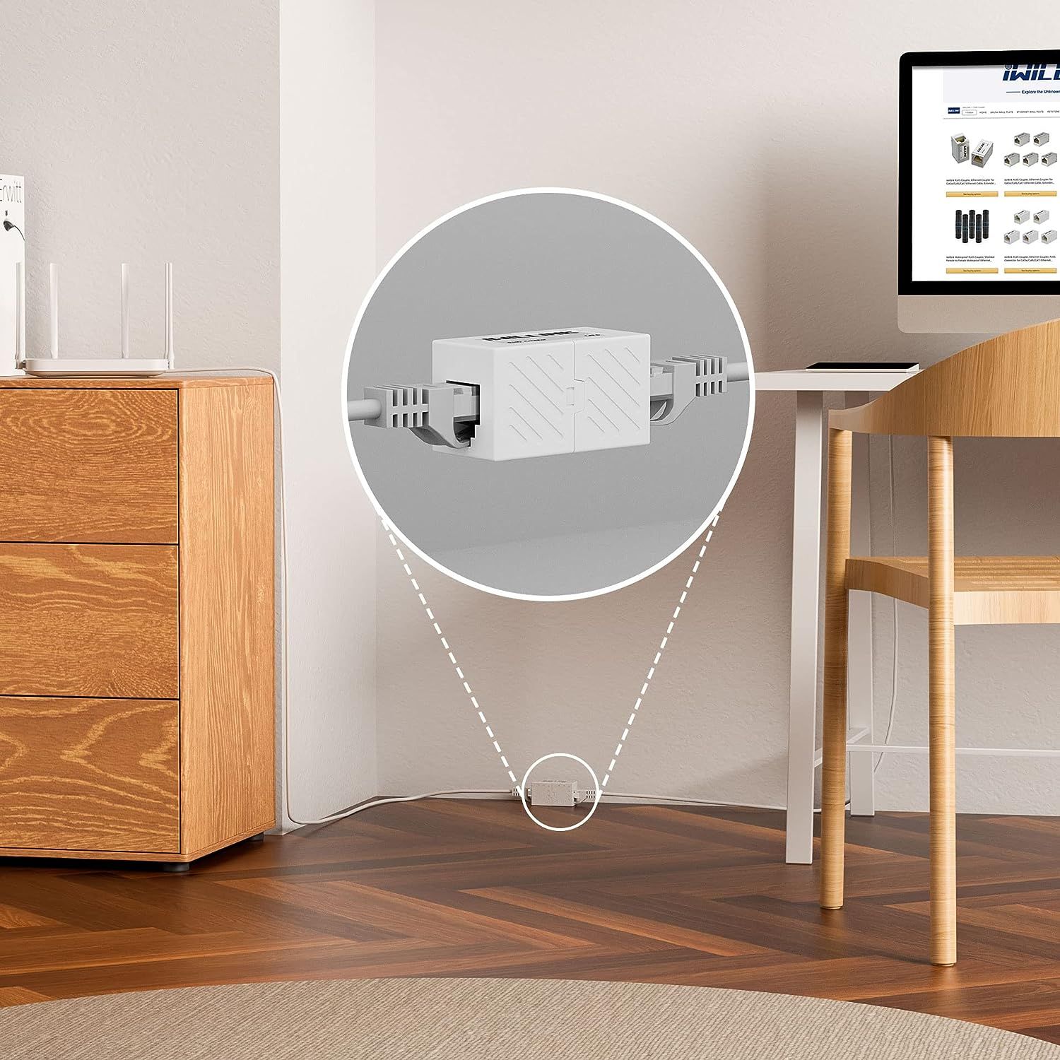 ZoeRax 1pcs RJ45 Cat6 Inline Coupler Ethernet Coupler, Ethernet ...