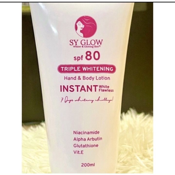 SY GLOW TRIPLE WHITENING INSTANT LOTION SPF 80 | Lazada PH