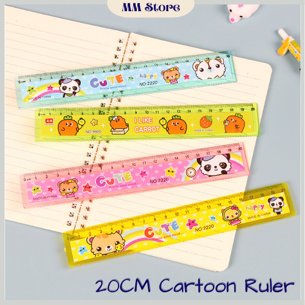 【Ready Stock】20cm Cute Cartoon Ruler(Random Colour)/Pembaris Plastic ...
