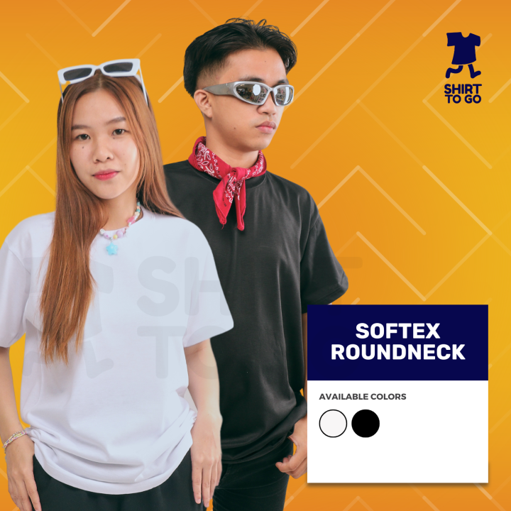 SOFTEX Roundneck Plain T Shirt for Men and Women WHITE BLACK | Lazada PH