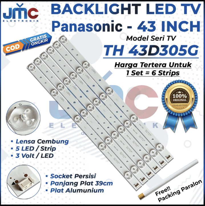 BACKLIGHT TV LED PANASONIC 43 INCH TH-43D305G TH43D305G 43D305G 43D305 LAMPU BL 43 IN | Lazada ...