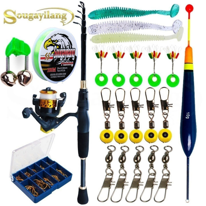 Sougayilang Travel Portable Fishing Tackle Set Telescopic Fishing Rod ...