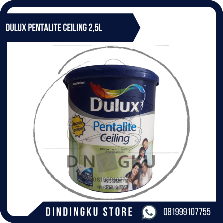 Dulux Pentalite Ceiling Cat Khusus Plafon Gypsum White Supermatt 5 Kg ...