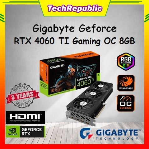 GIGABYTE GeForce RTX 4060 Ti GAMING OC 8G GDDR6 Graphic Card RTX4060 ( GV-N406TGAMING OC-8GD ...