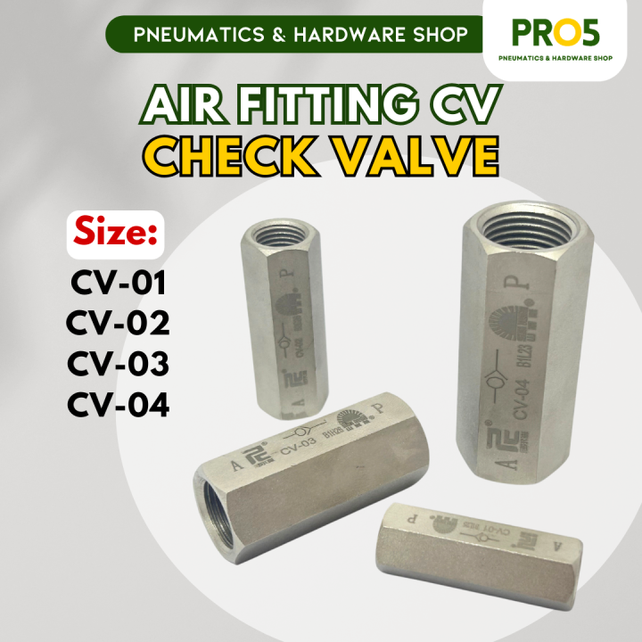 Pneumatic Check Valve CV01 CV02 CV03 CV04 One Way Valve Air Gas Single ...