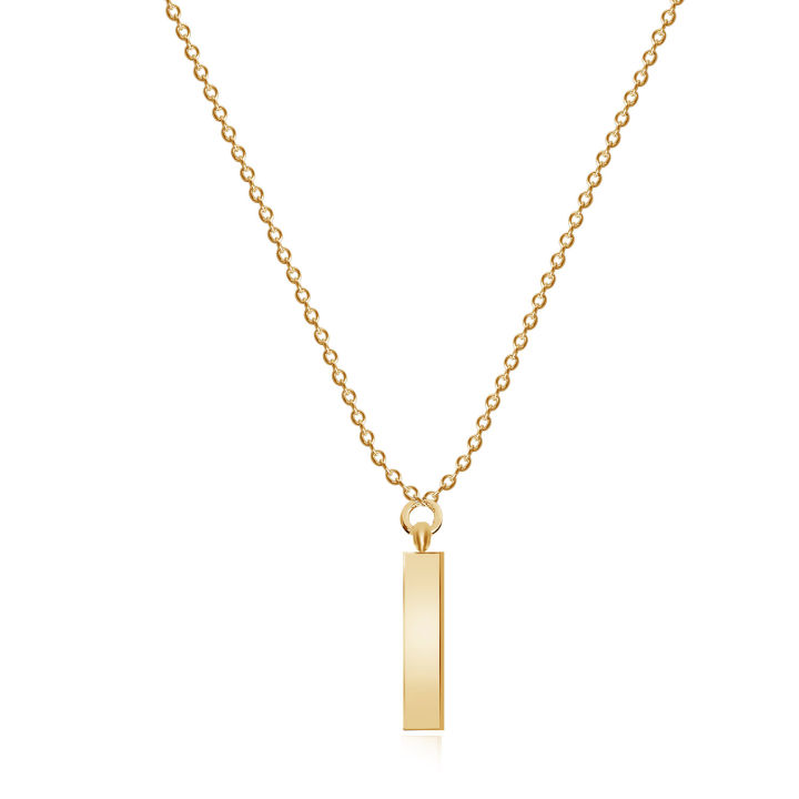 Men Fashion Strip Pendant Necklace Classic Stainless Steel Cuban Chain ...