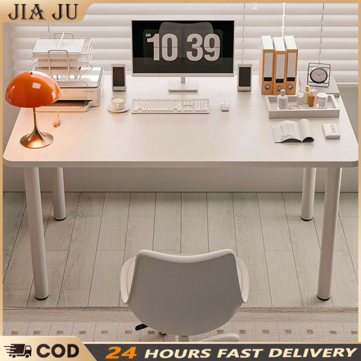 JIAJU White Study table Writting Desk/Meja study/Thickened Table ...