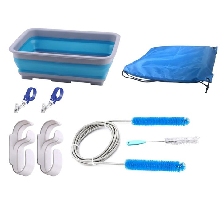 CPAP Cleaning Kit with Fold Wash Basin, Hose Hangers & Clips Essential ...