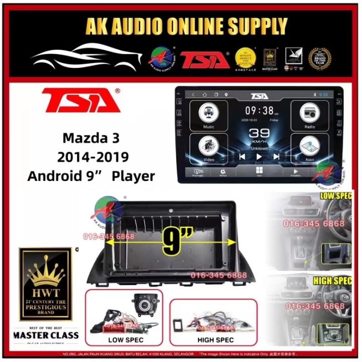T5 DSP CarPlay TSA Mazda 3 2014 - 2019 Android 9'' inch Car Player ...
