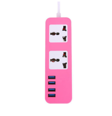 Universal Socket With 4 USB Ports And 2 Power Sockets Charger Candy ...