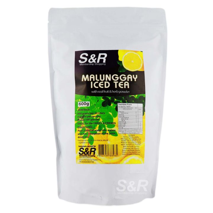 S&R Malunggay Iced Tea Juice Drink Mix 600g (phil) | Lazada PH